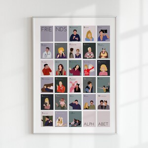 Abc's of Friends TV Show Alphabet Poster | Friends Digital Art Print ...