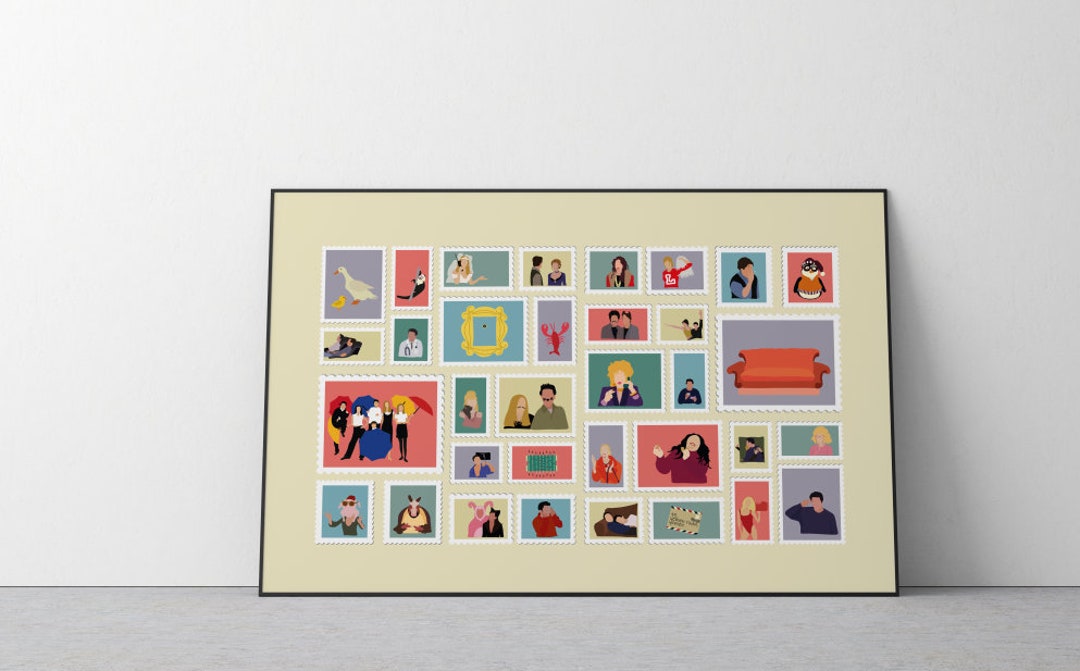Friends TV Show Stamp Collection, Digital Download, Wall Art Printable ...