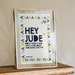 Beatles Hey Jude Lyrics Poster: Colorful Rock Music Art (digital ...