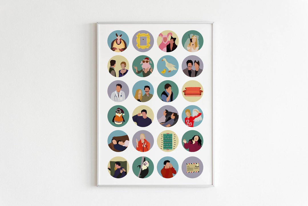 Friends TV Show Alphabet Poster: Funny Scenes Printable Wall Art (PDF ...