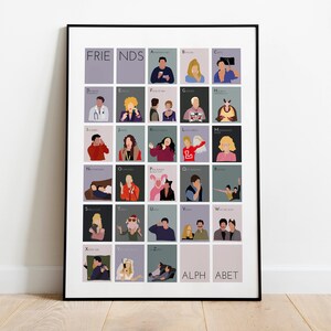 Abc's of Friends TV Show Alphabet Poster Friends Digital - Etsy