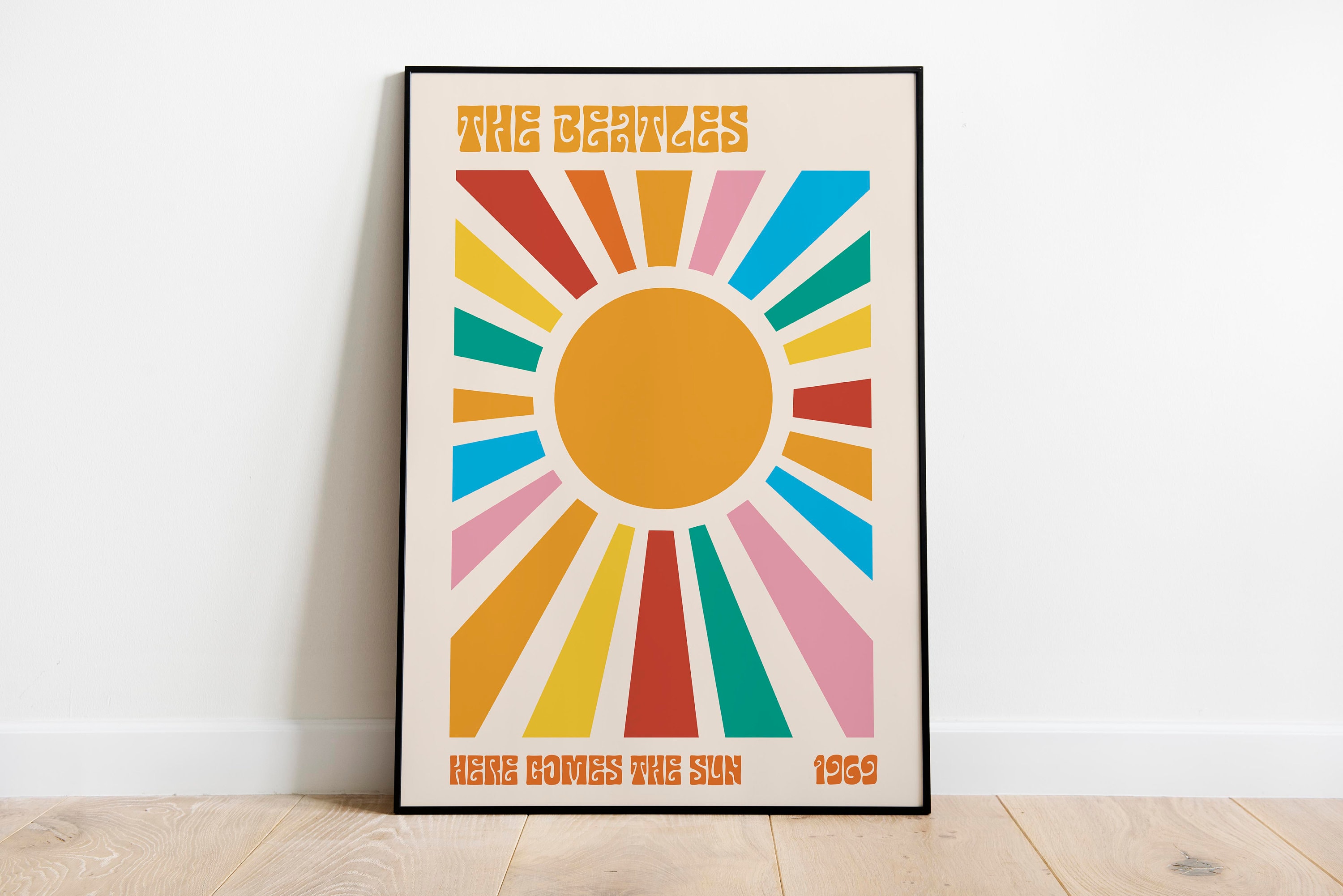 Beatles Here Comes the Sun Poster Beatles Music Print Mid - Etsy