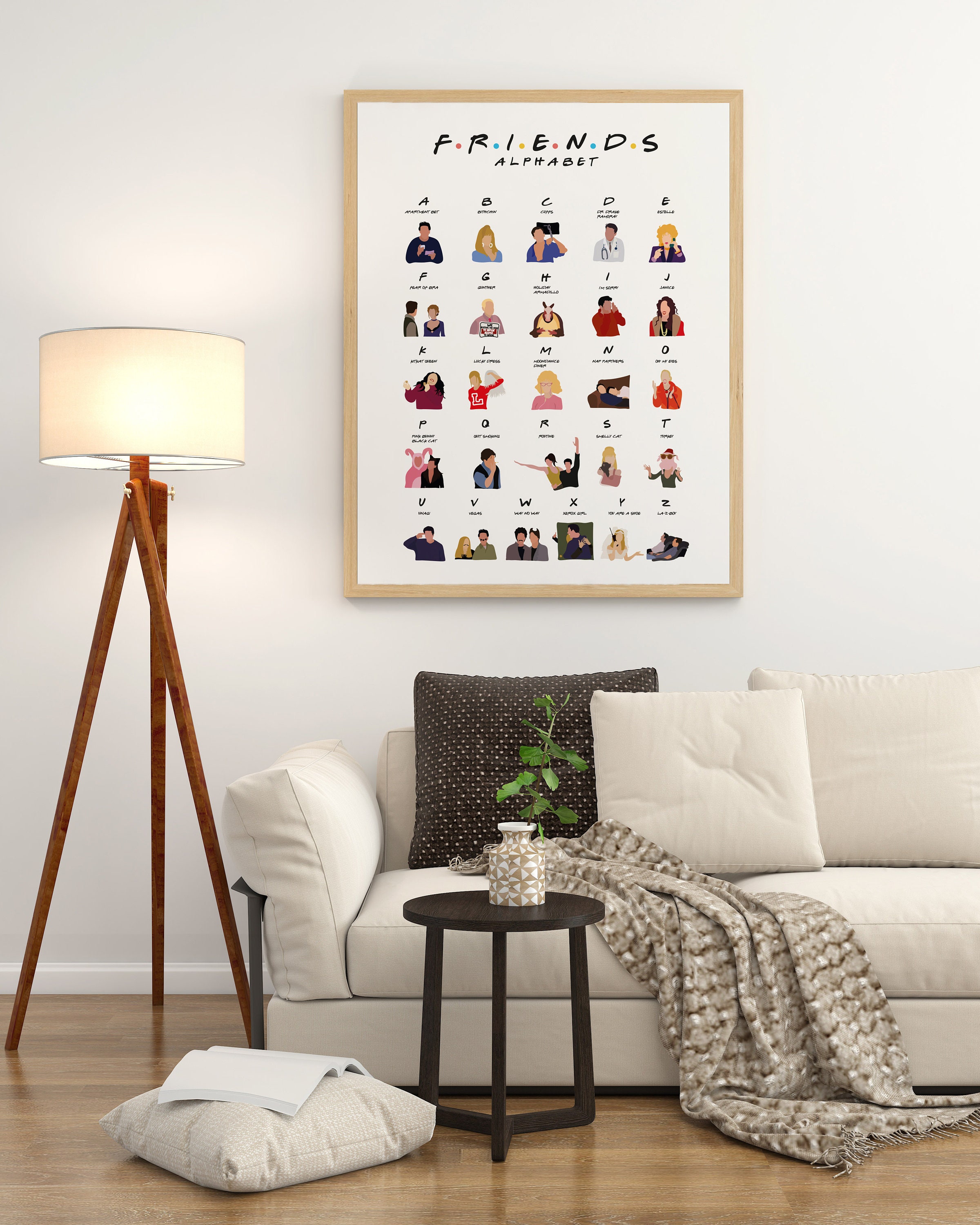 Friends TV Show Alphabet Poster Digital Download Abc's | Etsy Australia