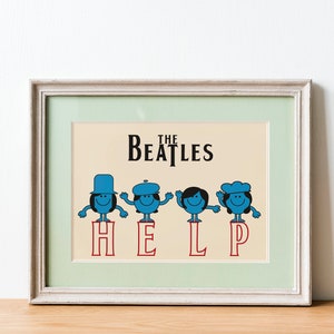 The Beatles Help Album Inspired Print Retro Vintage Music Art | Etsy