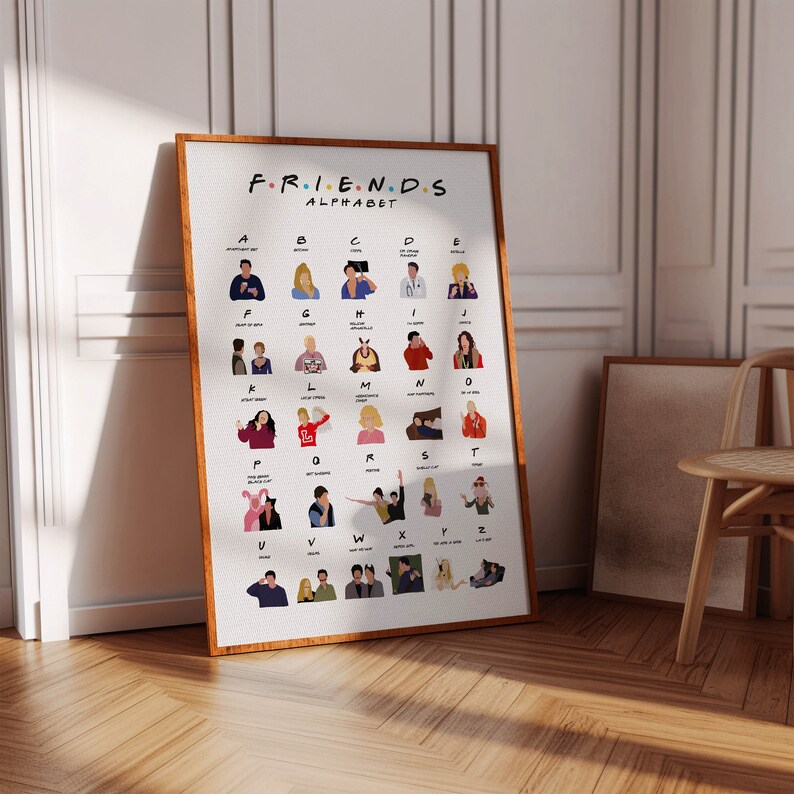 Friends TV Show Alphabet Poster Digital Download Abc's of Friends ...
