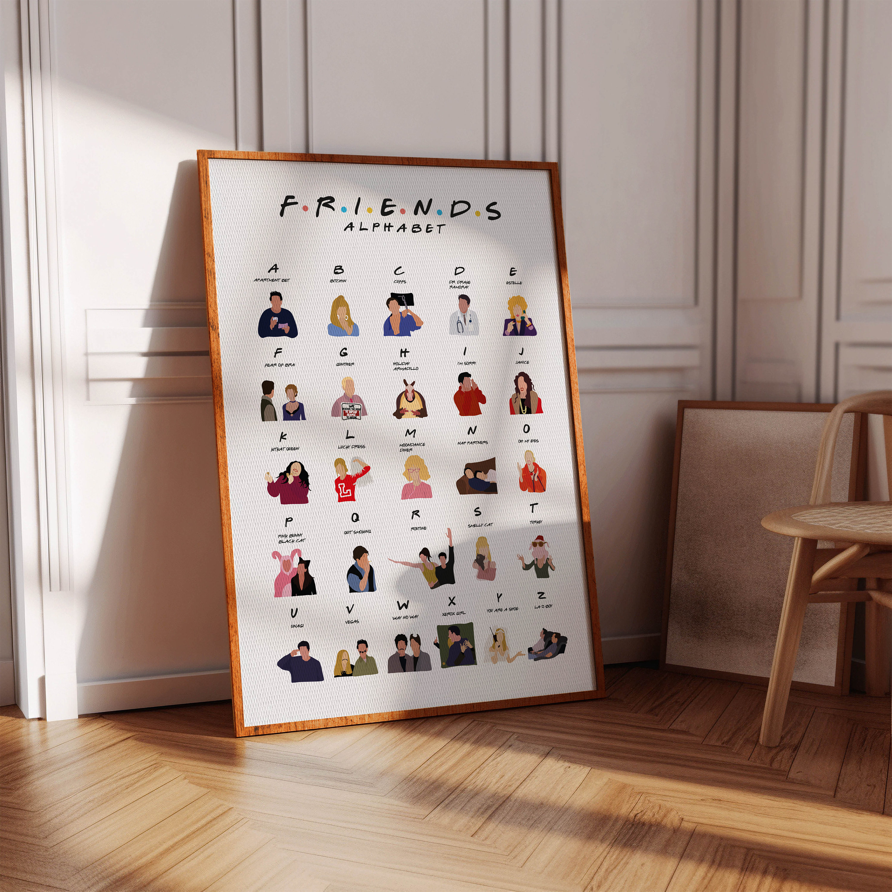 Friends TV Show Alphabet Poster Digital Download Abc's of Friends ...