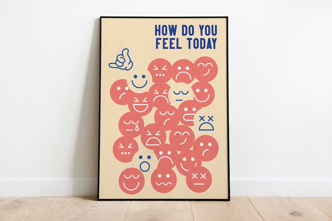 Digital Feelings Poster Mental Health Feelings Chart Mood Chart Print ...