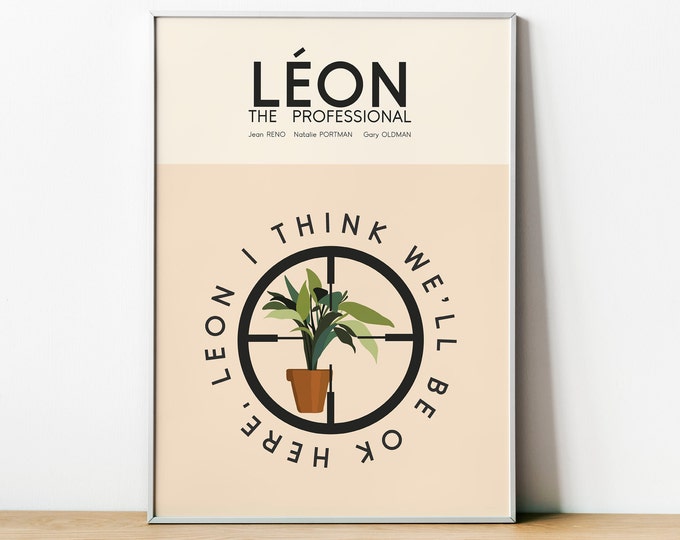 Leon Inspired Poster | Mid Century Modern Poster | Minimalist Poster ...