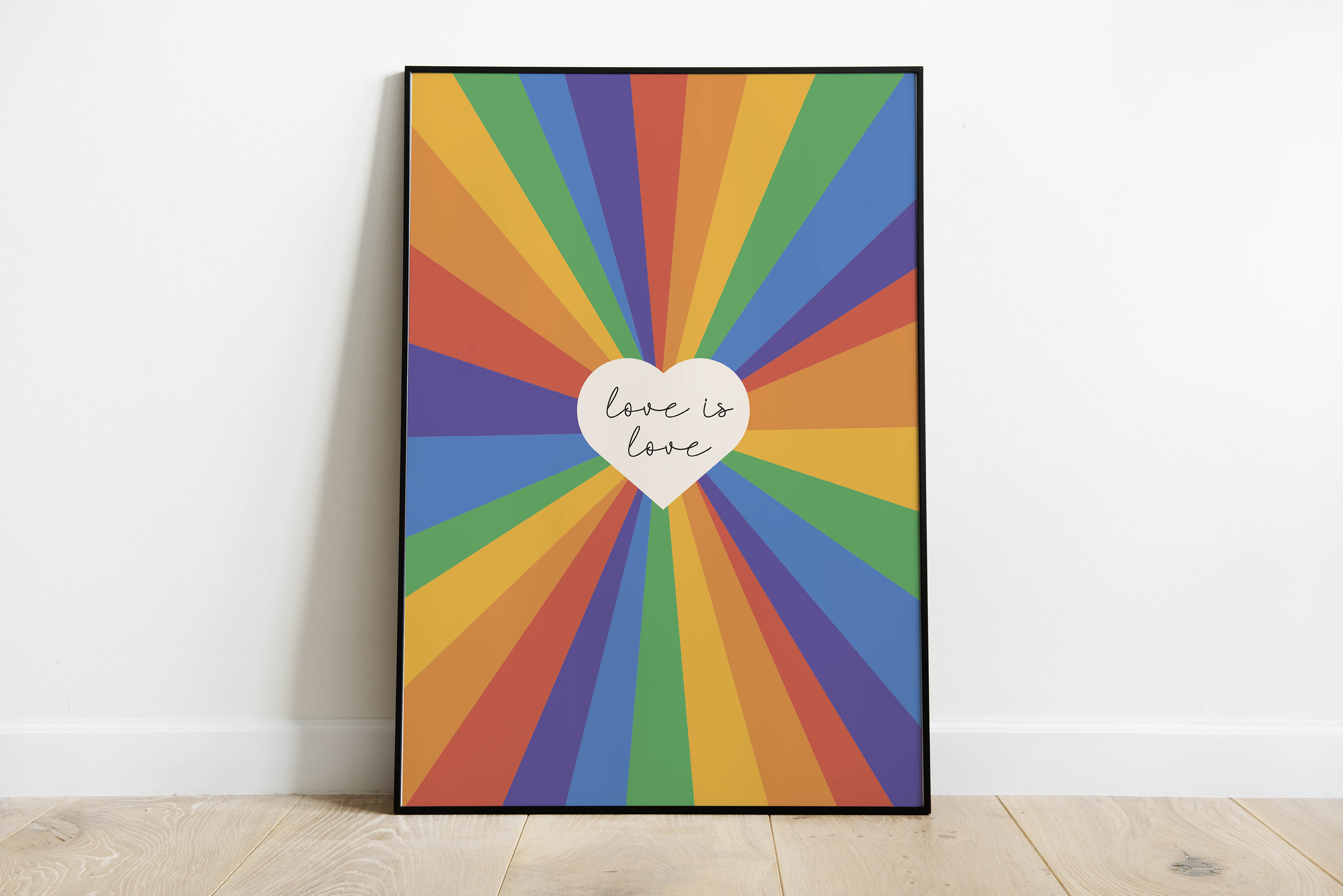 Love is Love Poster, LGBTQ Pride Retro Wall Art, Colorful Rainbow Print ...