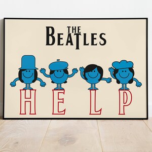 The Beatles Help Album Inspired Print Retro Vintage Music Art | Etsy