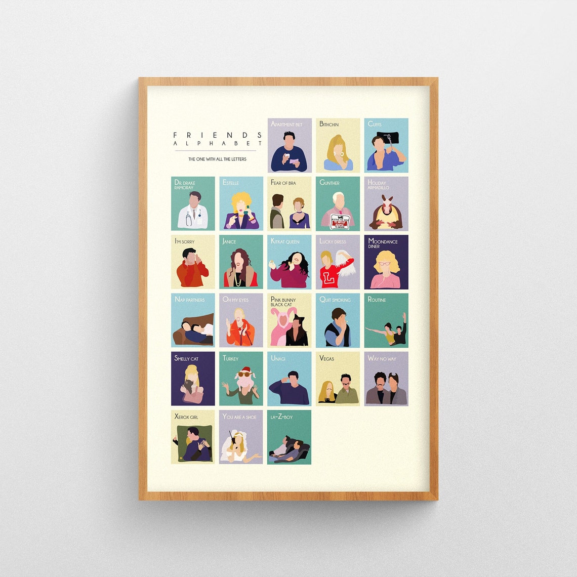 Abc's of Friends TV Show Alphabet Poster Friends Digital | Etsy