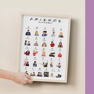 Friends TV Show Alphabet Poster Digital Download | Abc's of Friends ...