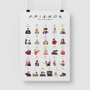 Friends TV Show Alphabet Poster Digital Download | Abc's of Friends ...