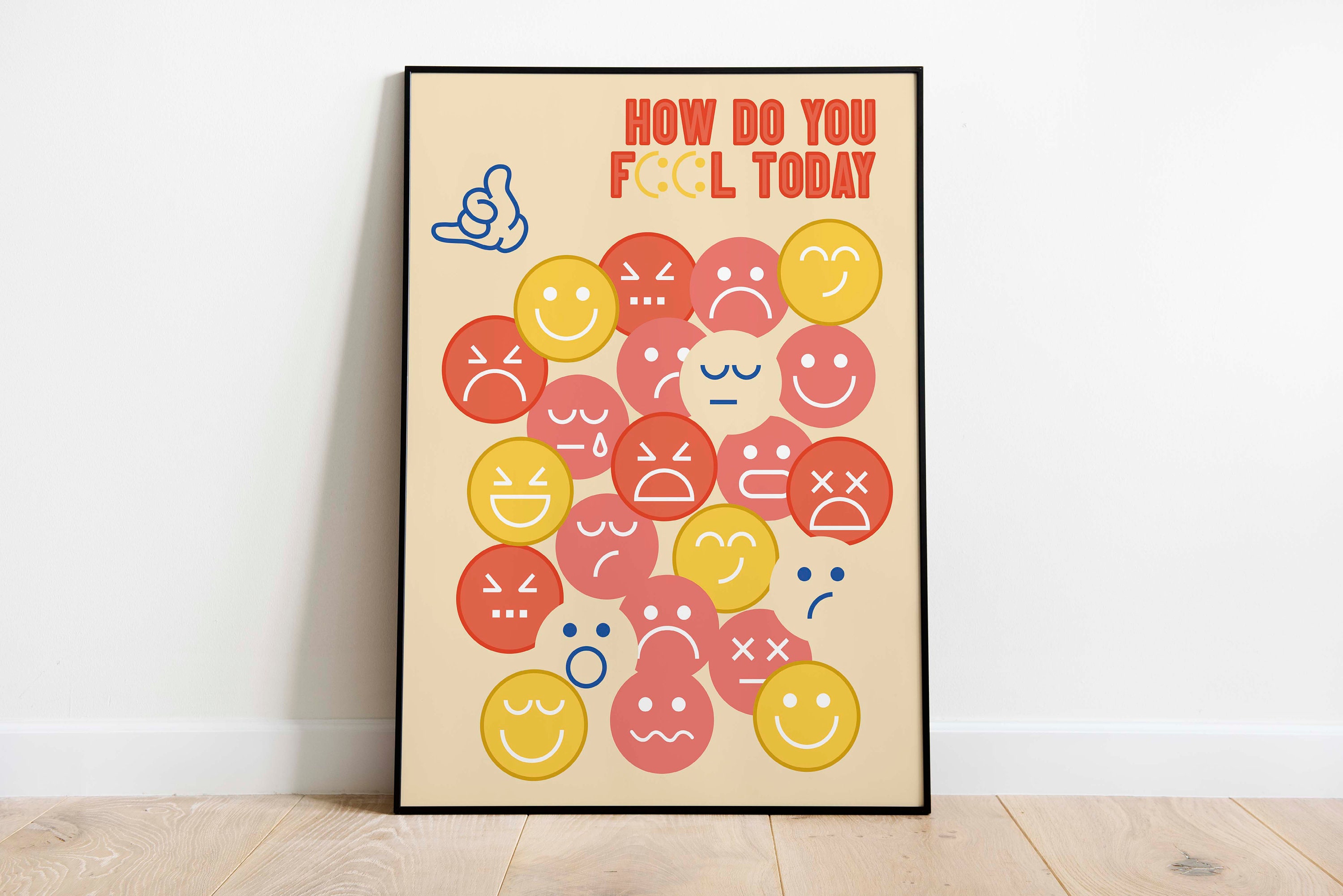 Digital Feelings Poster Mental Health Feelings Chart Mood Chart Print ...