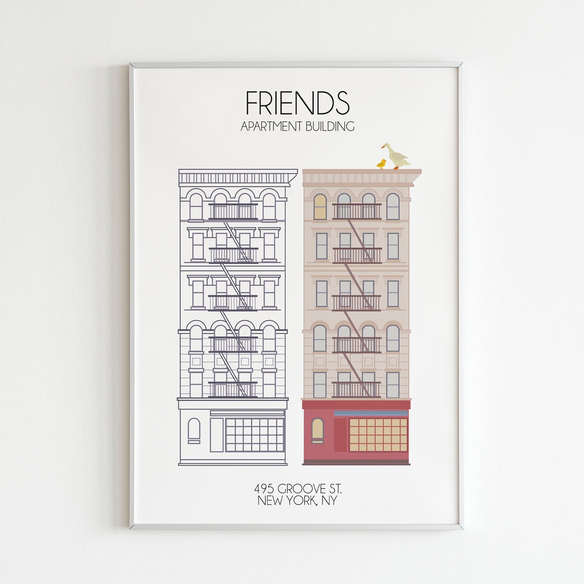 Friends TV Show Poster, Monica, Rachel, Chandler and Joey's Apartment ...