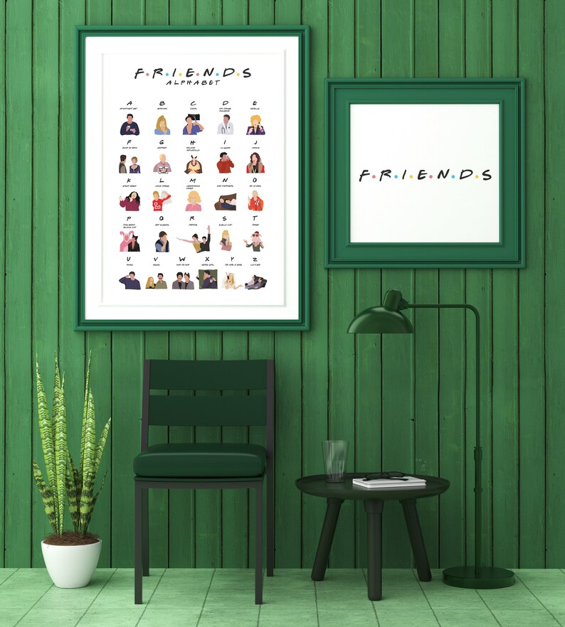Friends TV Show Alphabet Poster Digital Download Abc's of Friends ...