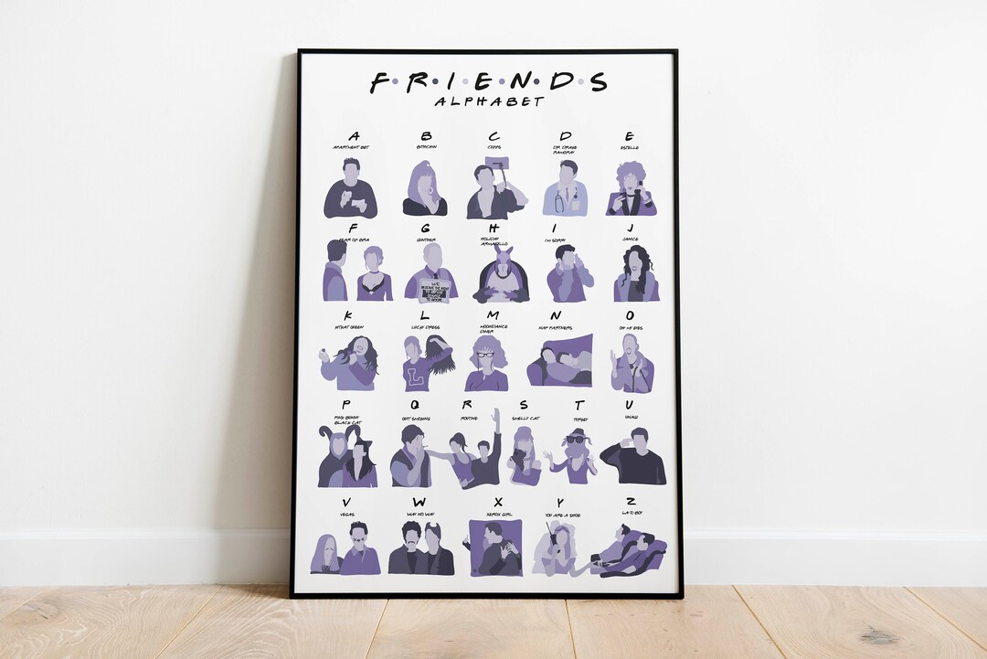 Friends TV Show Alphabet Poster Digital Download Abc's - Etsy Australia
