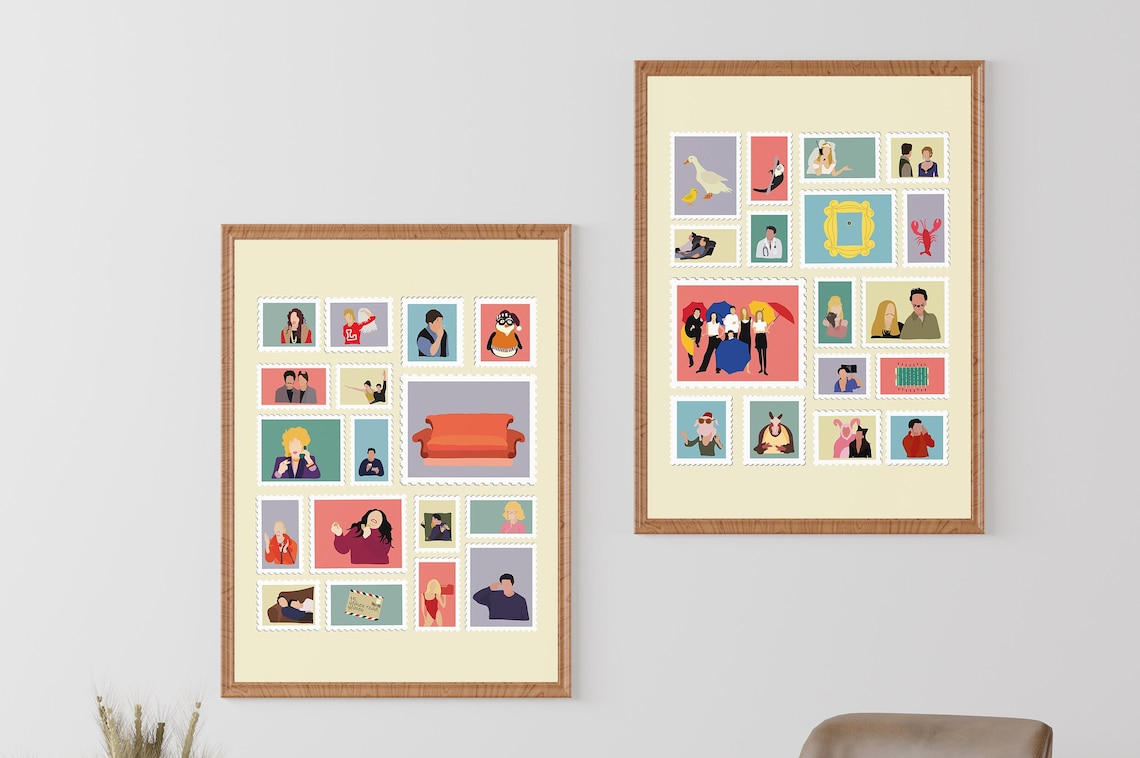Friends TV Show Stamp Collection Digital Download Wall Art - Etsy