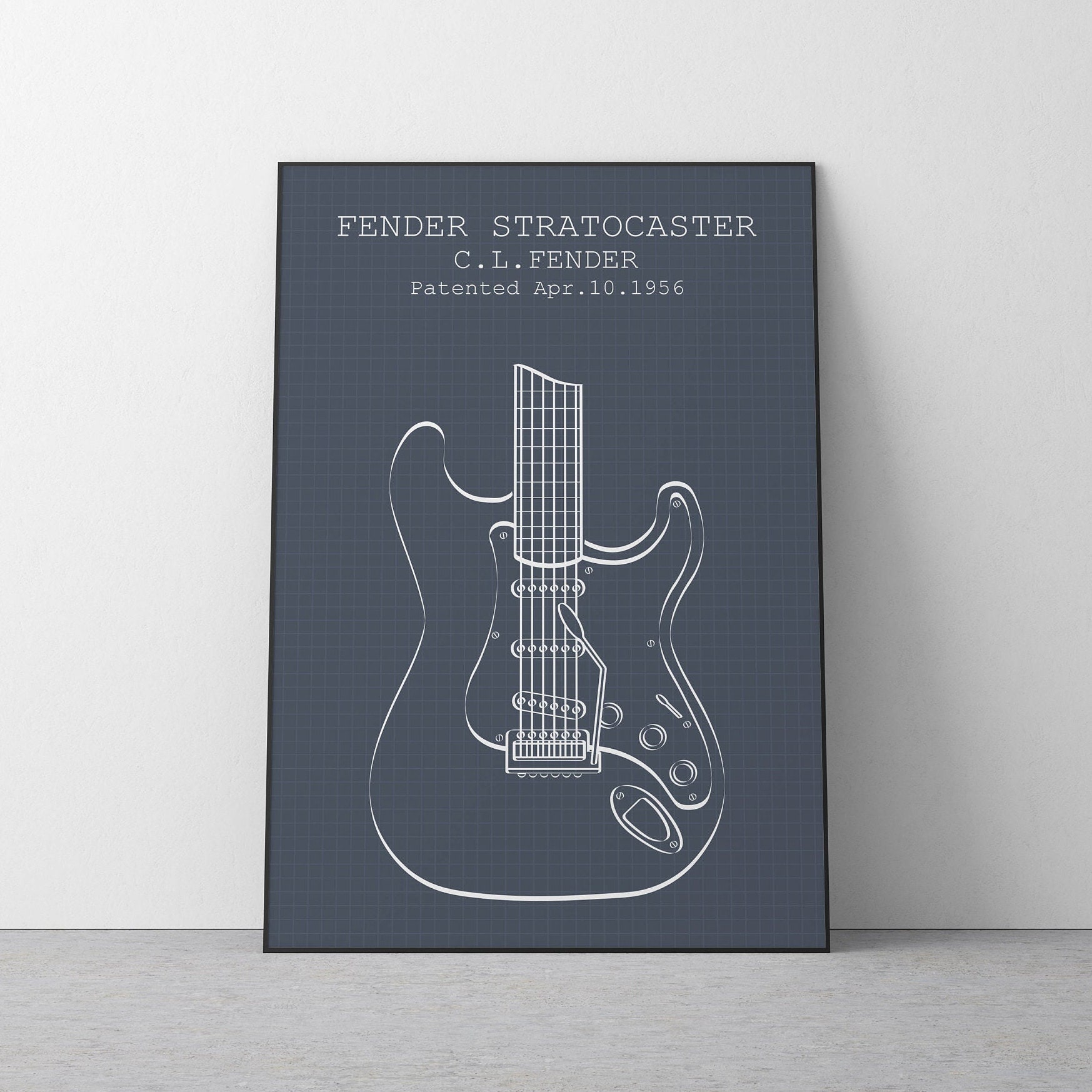 Fender Guitar Wall Art, Vintage Guitar Poster, Guitar Player Gift ...