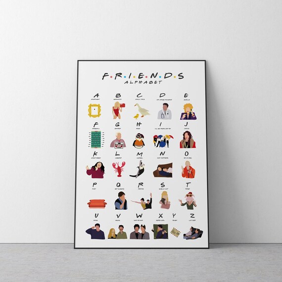 Friends TV Series Alphabet Poster Digital Download Abc's - Etsy