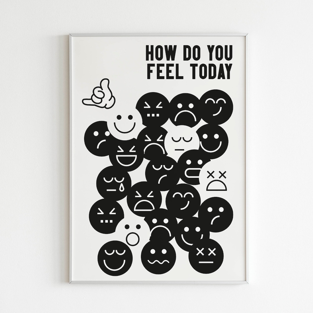 Digital Feelings Poster Mental Health Feelings Chart Mood - Etsy