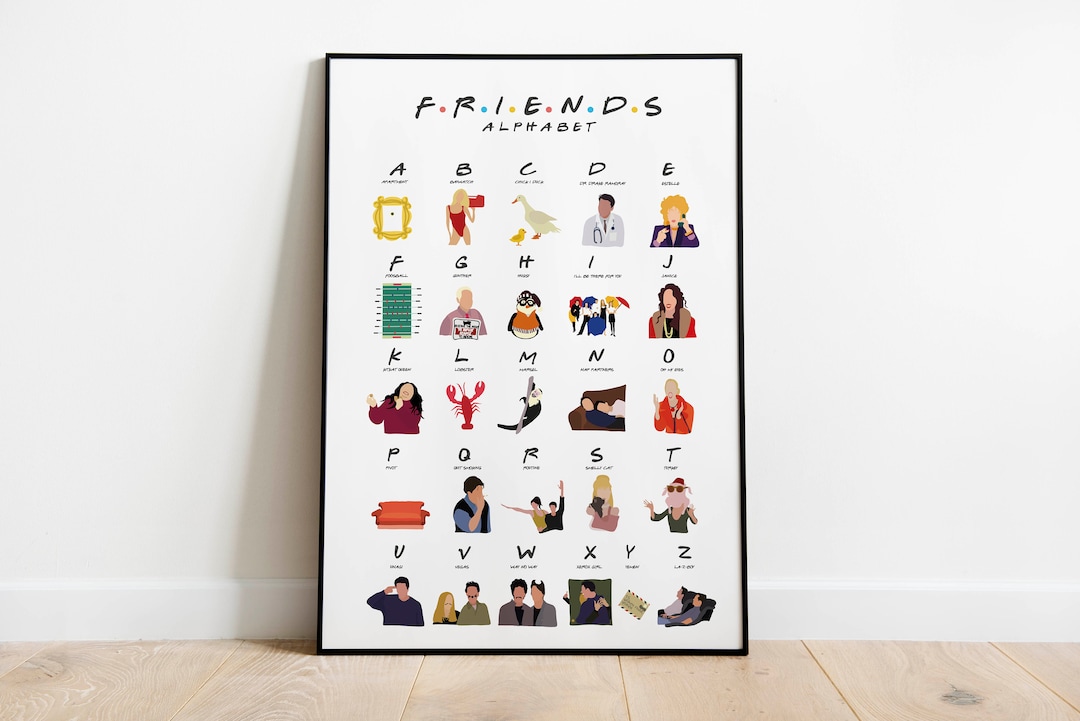 Friends TV Series Alphabet Poster Digital Download Abc's - Etsy