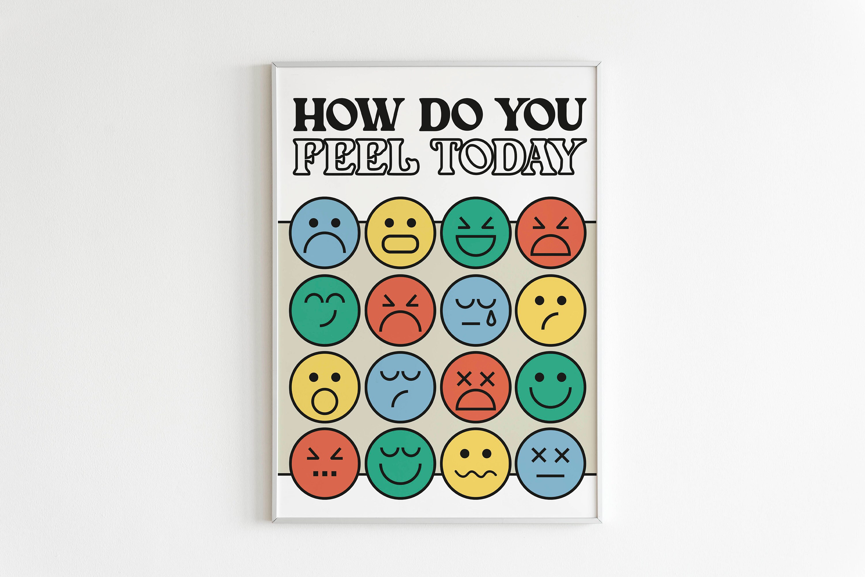 Digital Feelings Poster Mental Health Feelings Chart Mood Chart Print ...