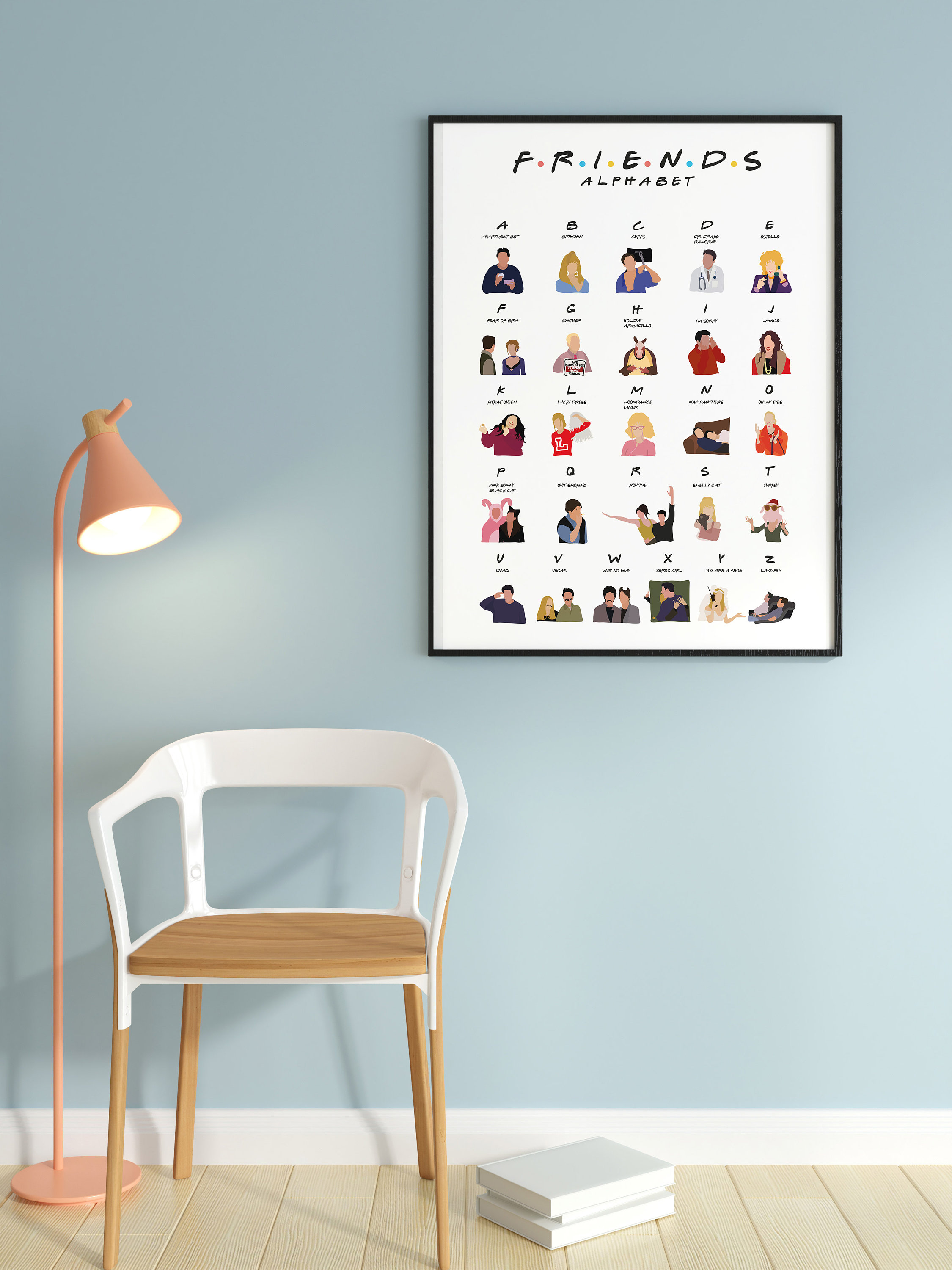 Friends TV Show Alphabet Poster