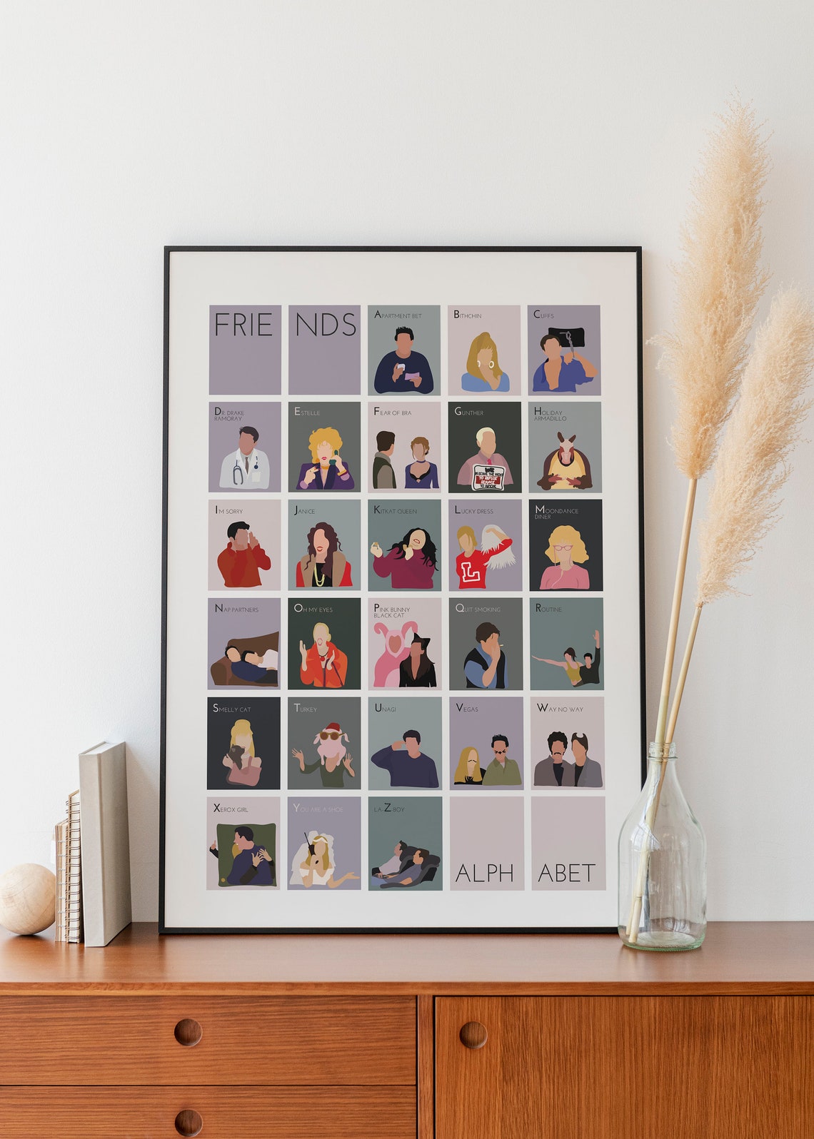 Abc's of Friends TV Show Alphabet Poster Friends Digital Art Print ...