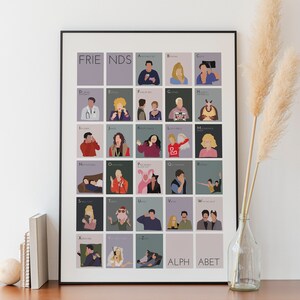 Abc's of Friends TV Show Alphabet Poster | Friends Digital Art Print ...
