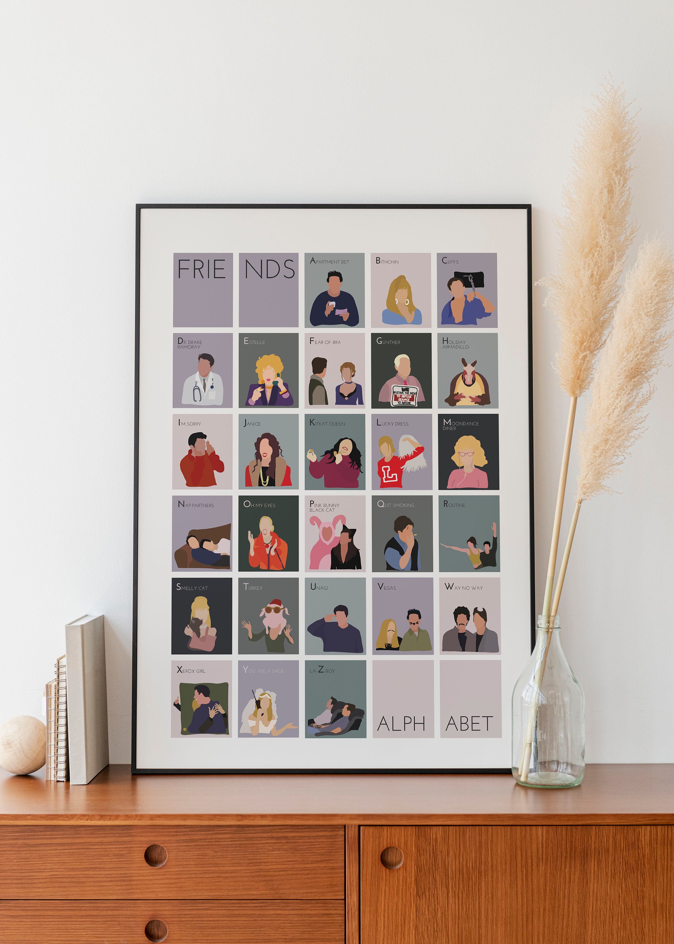Abc's of Friends TV Show Alphabet Poster Friends Digital Art Print ...