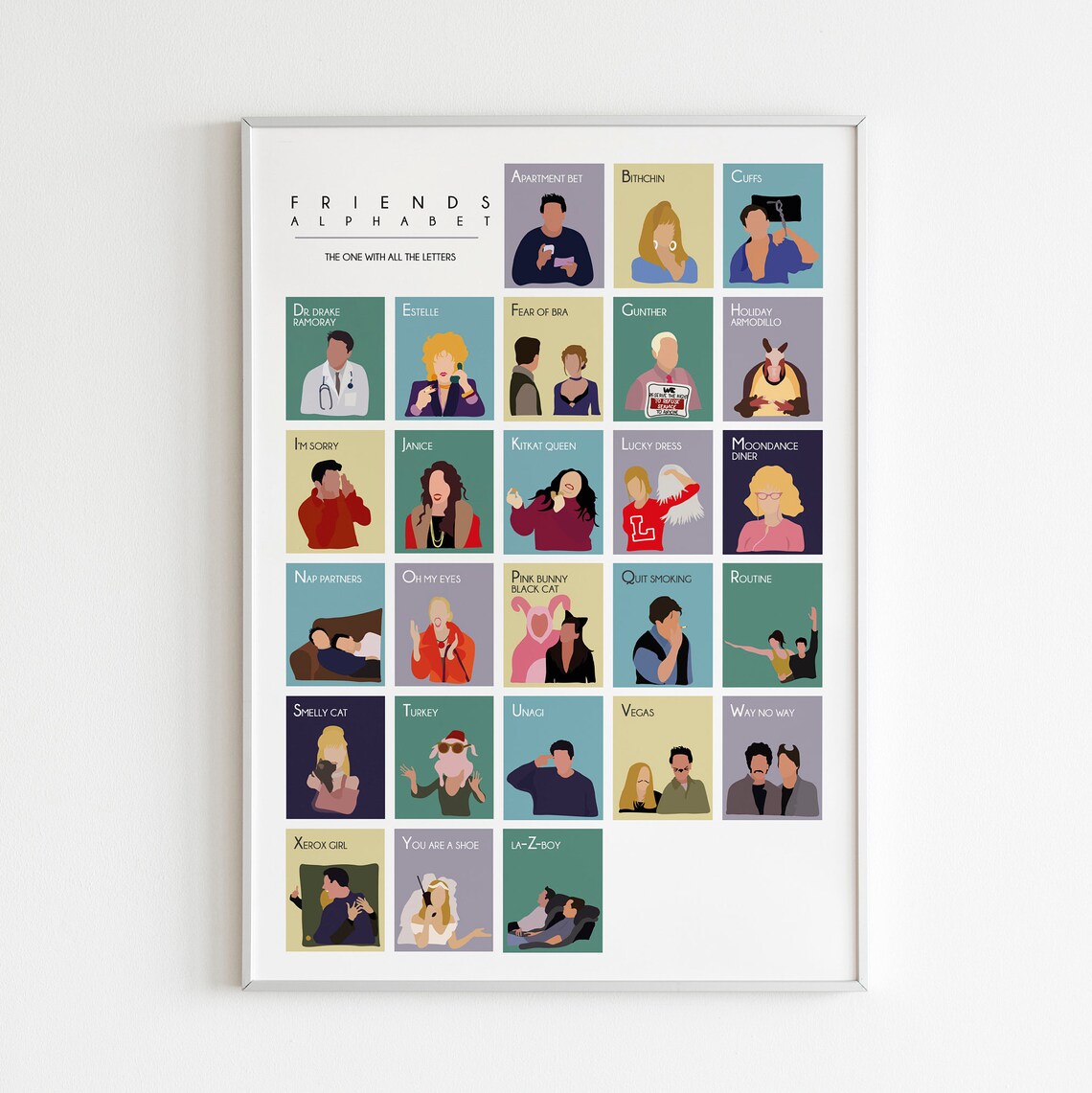 Abc's of Friends TV Show Alphabet Poster Friends Digital | Etsy