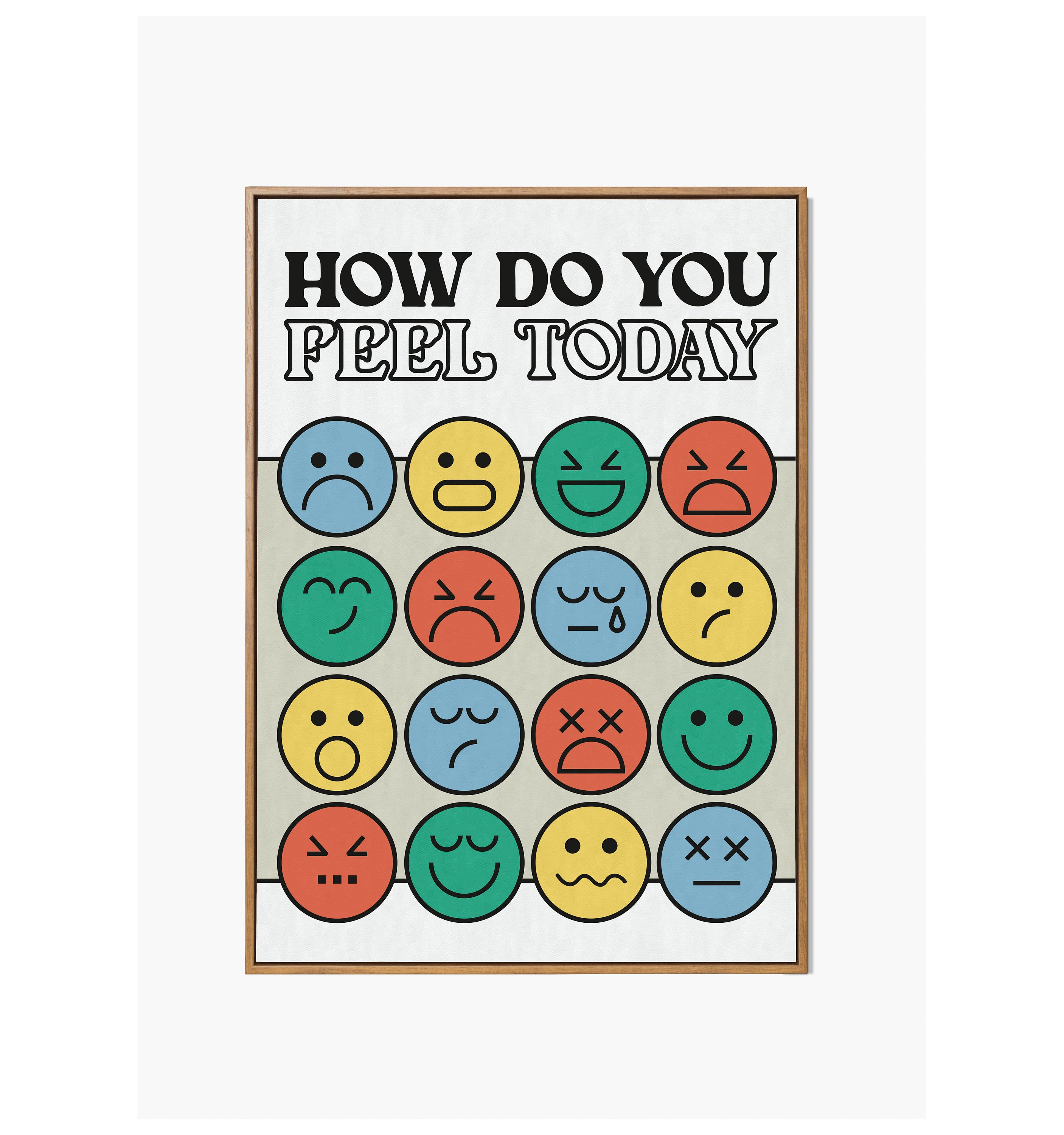 Digital Feelings Poster Mental Health Feelings Chart Mood Chart Print ...
