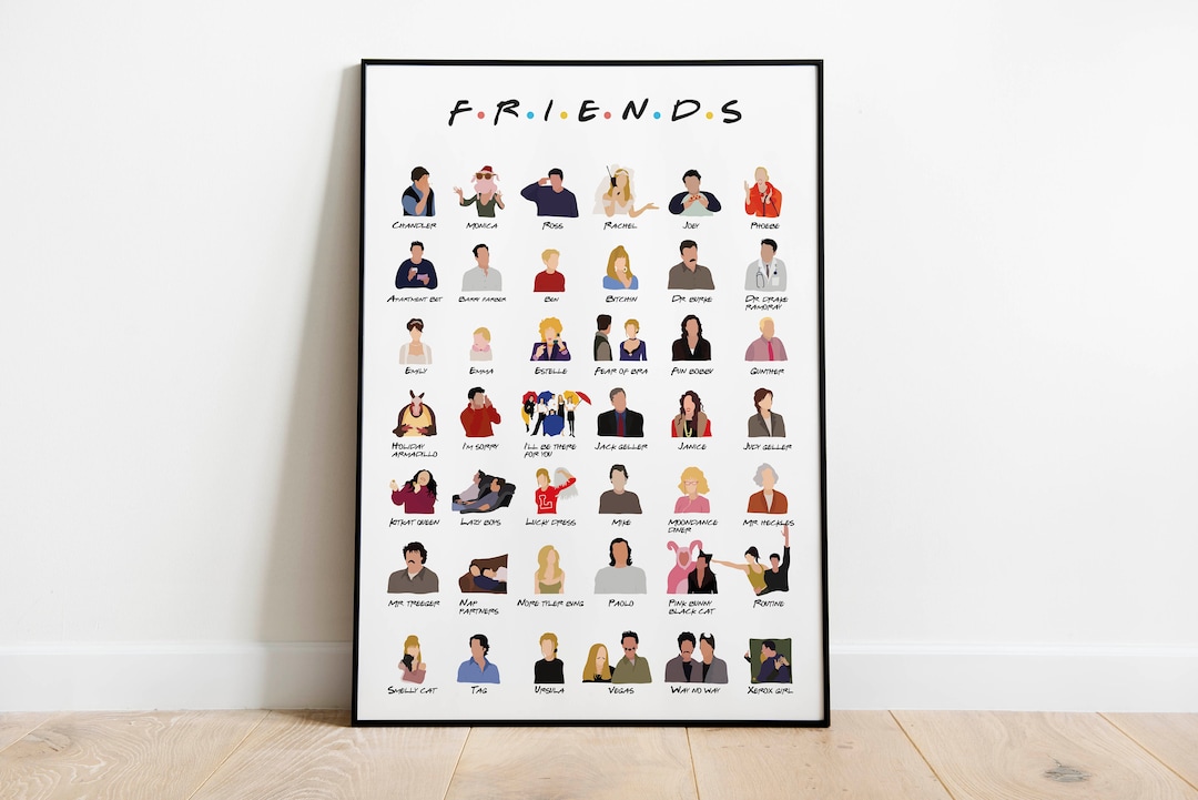 Friends TV Show Alphabet Poster, Digital Download, Abc's of Friends ...