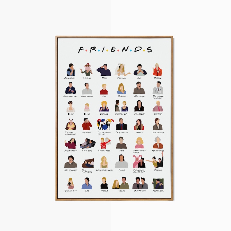 Friends TV Show Alphabet Poster Digital Download Abc's - Etsy