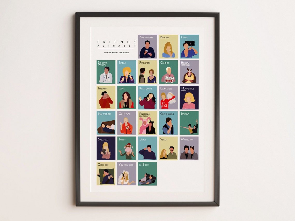 Abc's of Friends TV Show Alphabet Poster Friends Digital | Etsy