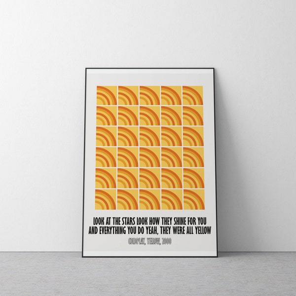 Coldplay Yellow - Etsy