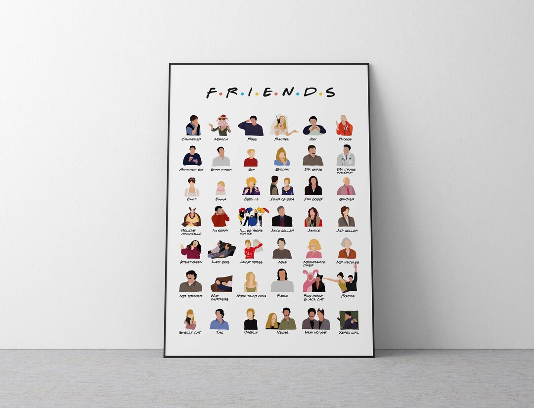 Friends TV Show Alphabet Poster, Digital Download, Abc's of Friends ...