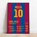 Lionel Messi FC Barcelona Stats Football Print, Messi Digital Print ...