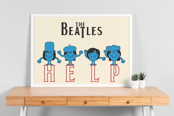 The Beatles Help Album Inspired Print Retro Vintage Music Art | Etsy