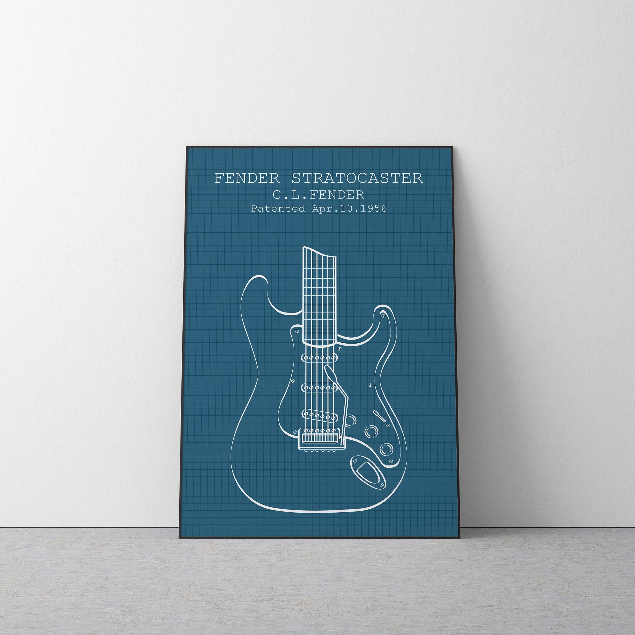 Fender Guitar Wall Art, Vintage Guitar Poster, Guitar Player Gift ...