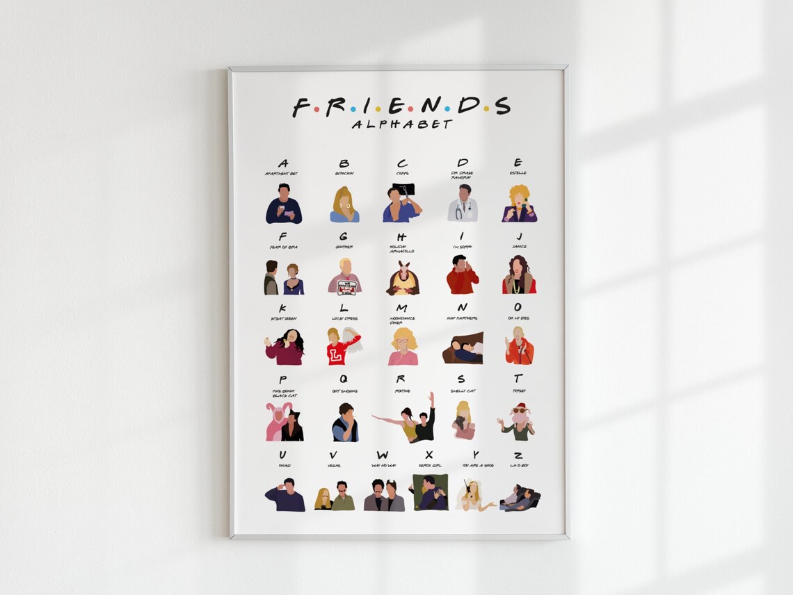 Friends TV Show Alphabet Poster Digital Download Abc's - Etsy Australia