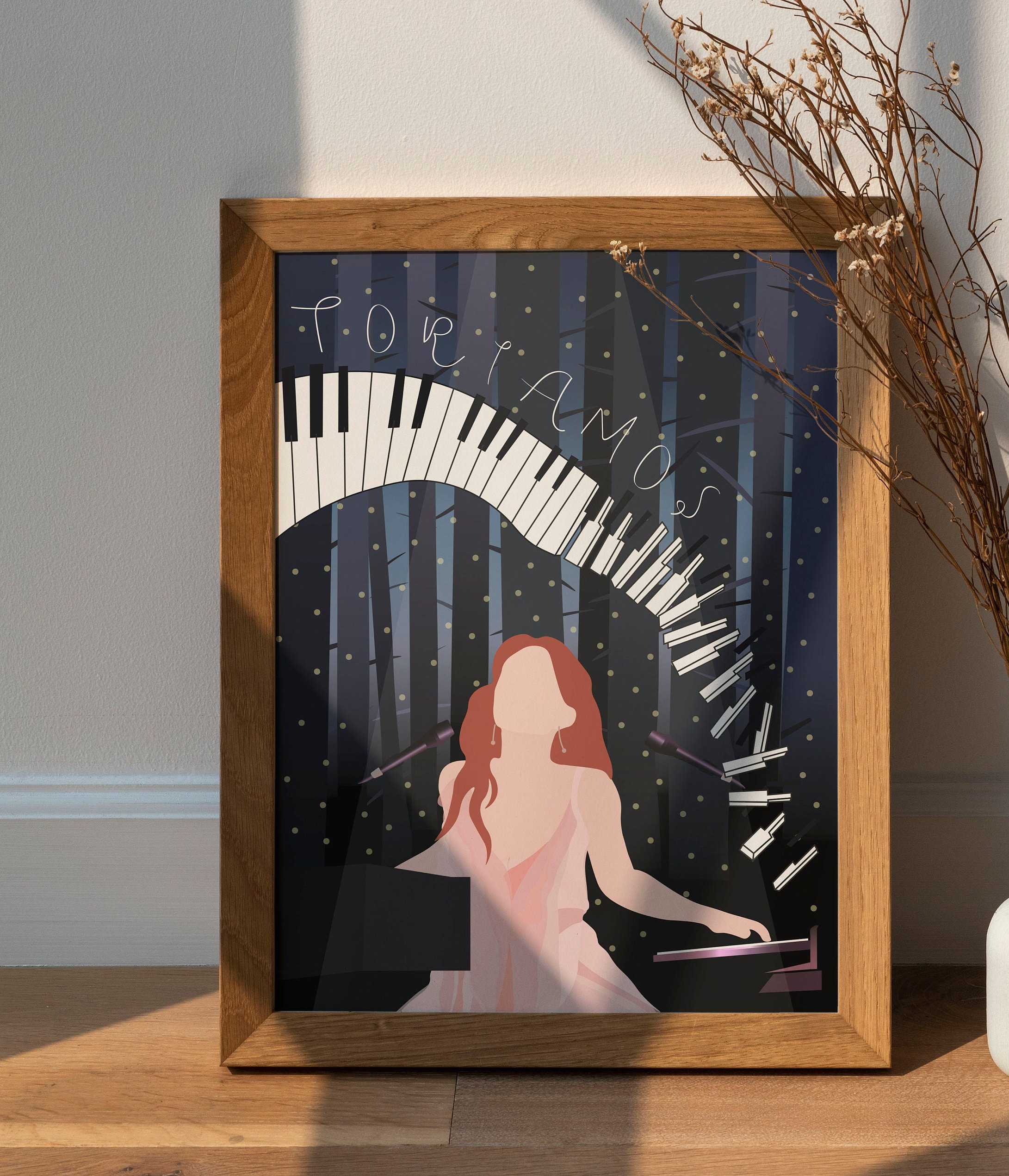 Tori Amos İllustration Poster Tori Amos Playing Piano Print - Etsy