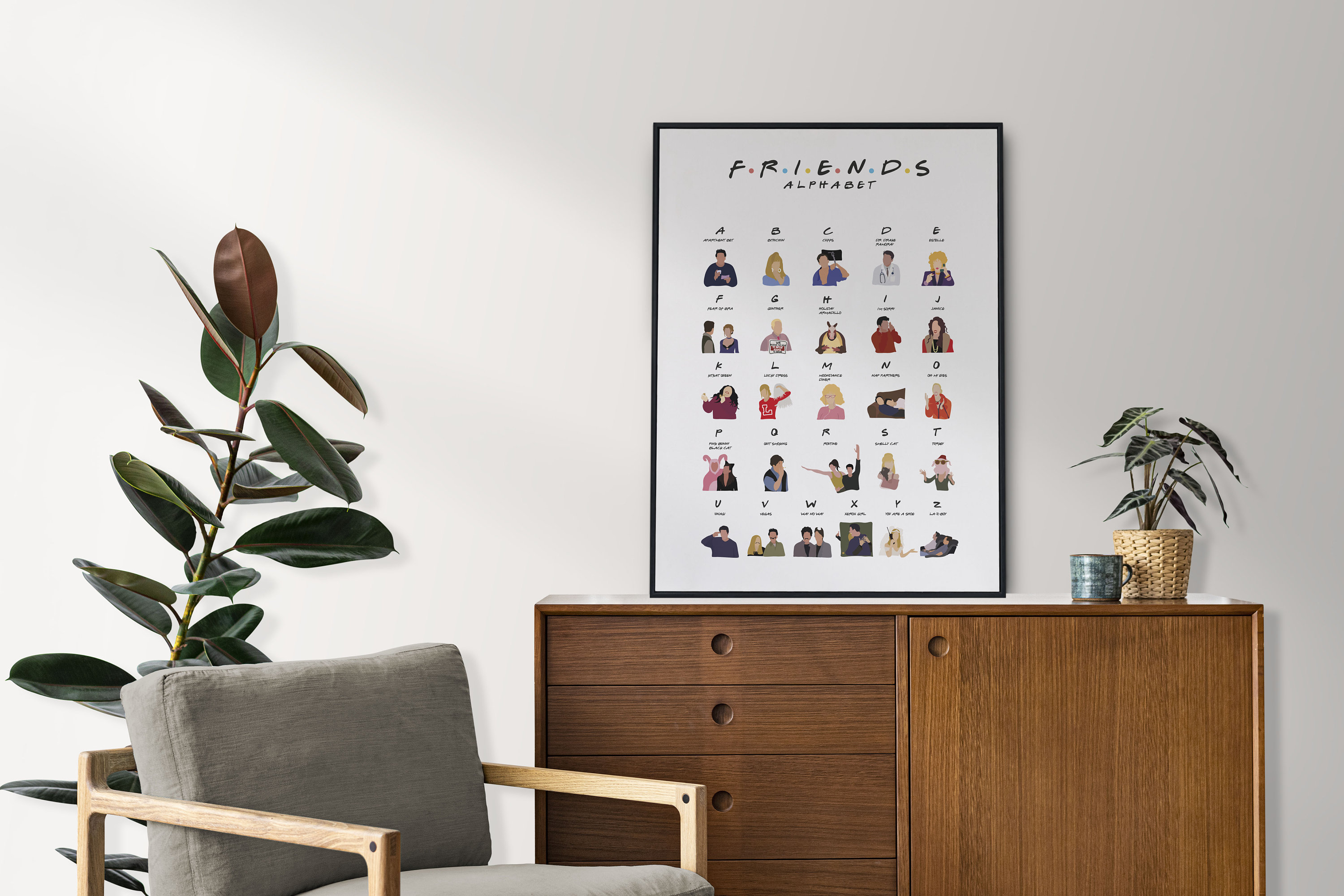 Friends TV Show Alphabet Poster