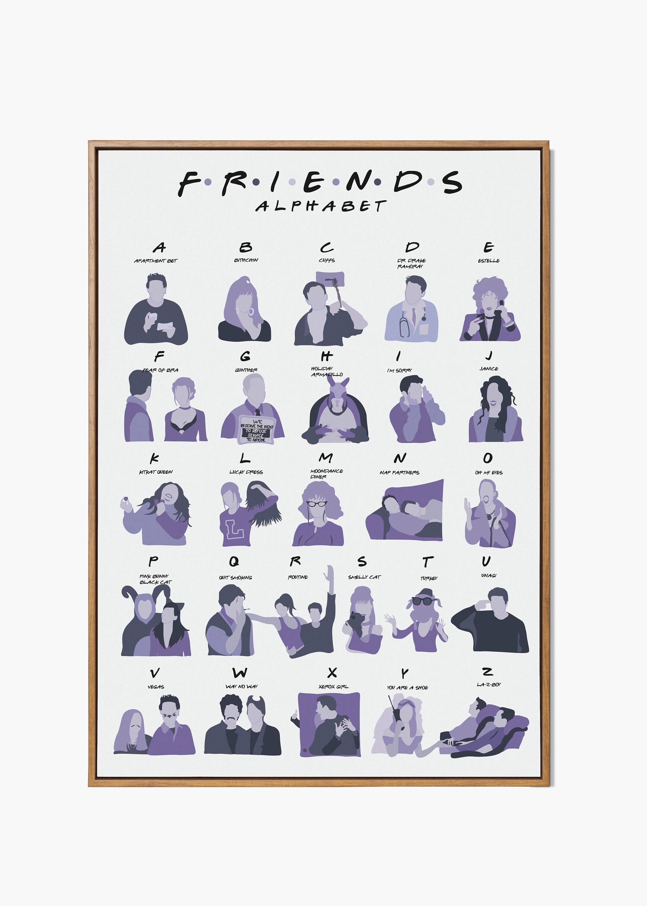 Friends TV Show Alphabet Poster Digital Download Abc's - Etsy Australia