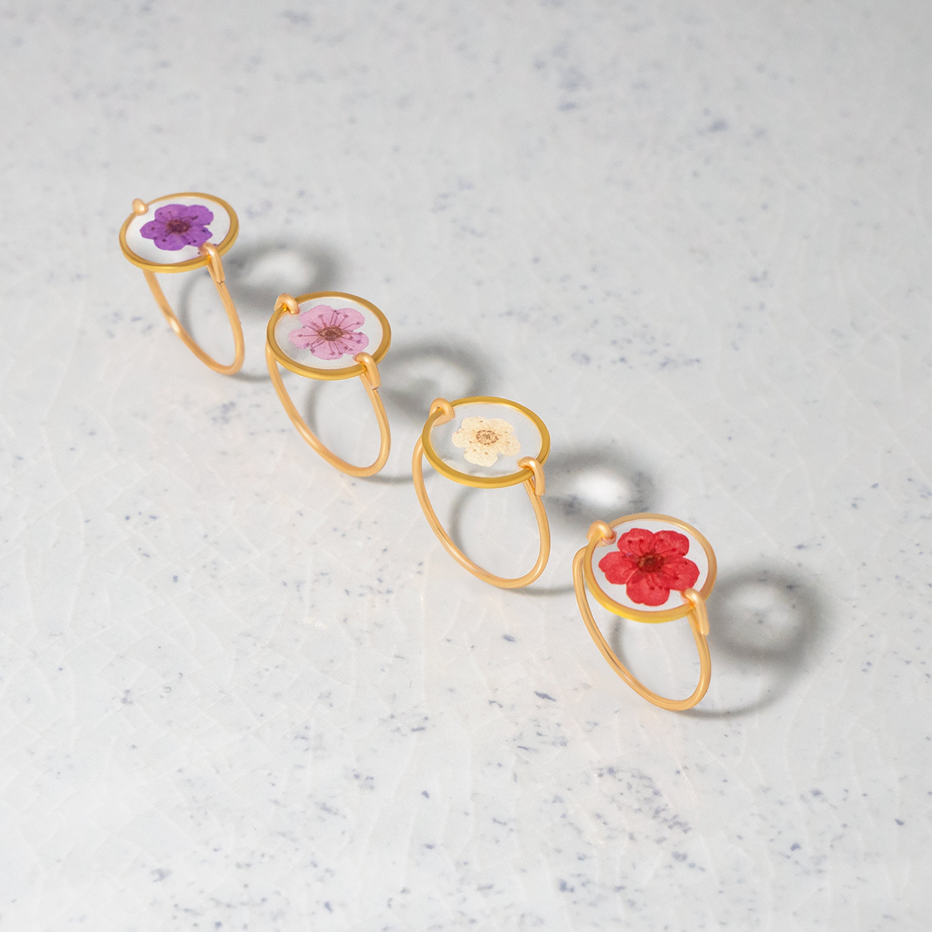 Tiny Adorable Real Dried Flower Rings Handmade Resin Rings - Etsy UK