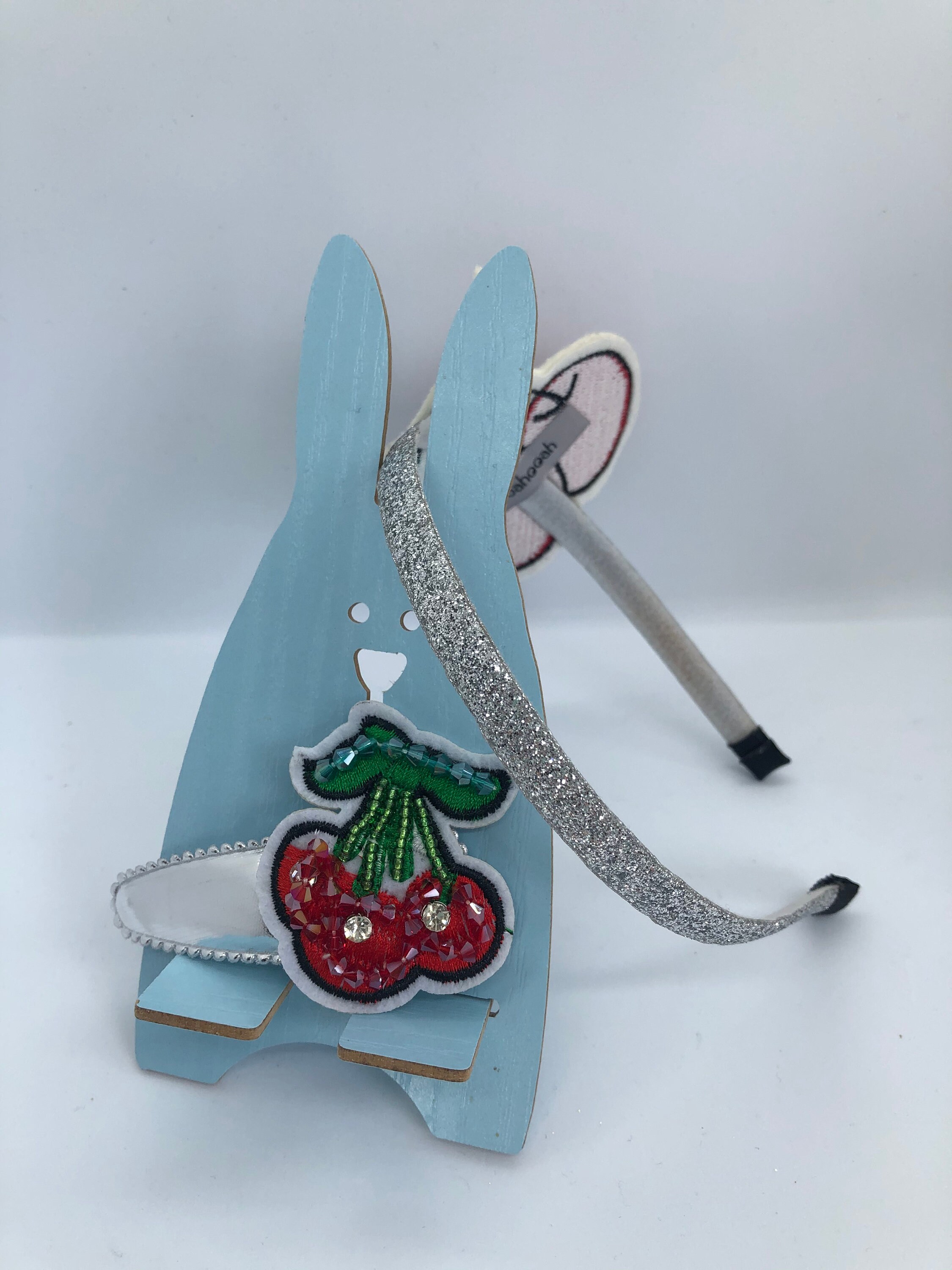 Girls Cherry Glitter Headband Beaded Cherry Metallic Snap - Etsy