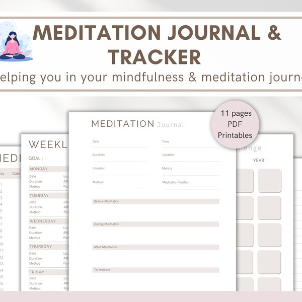 Meditation Tracker Printable - Etsy