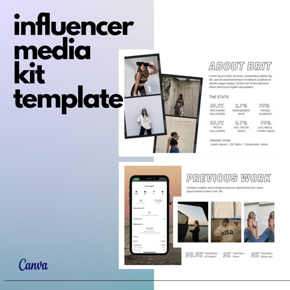 Influencer Media Kit Template | Etsy