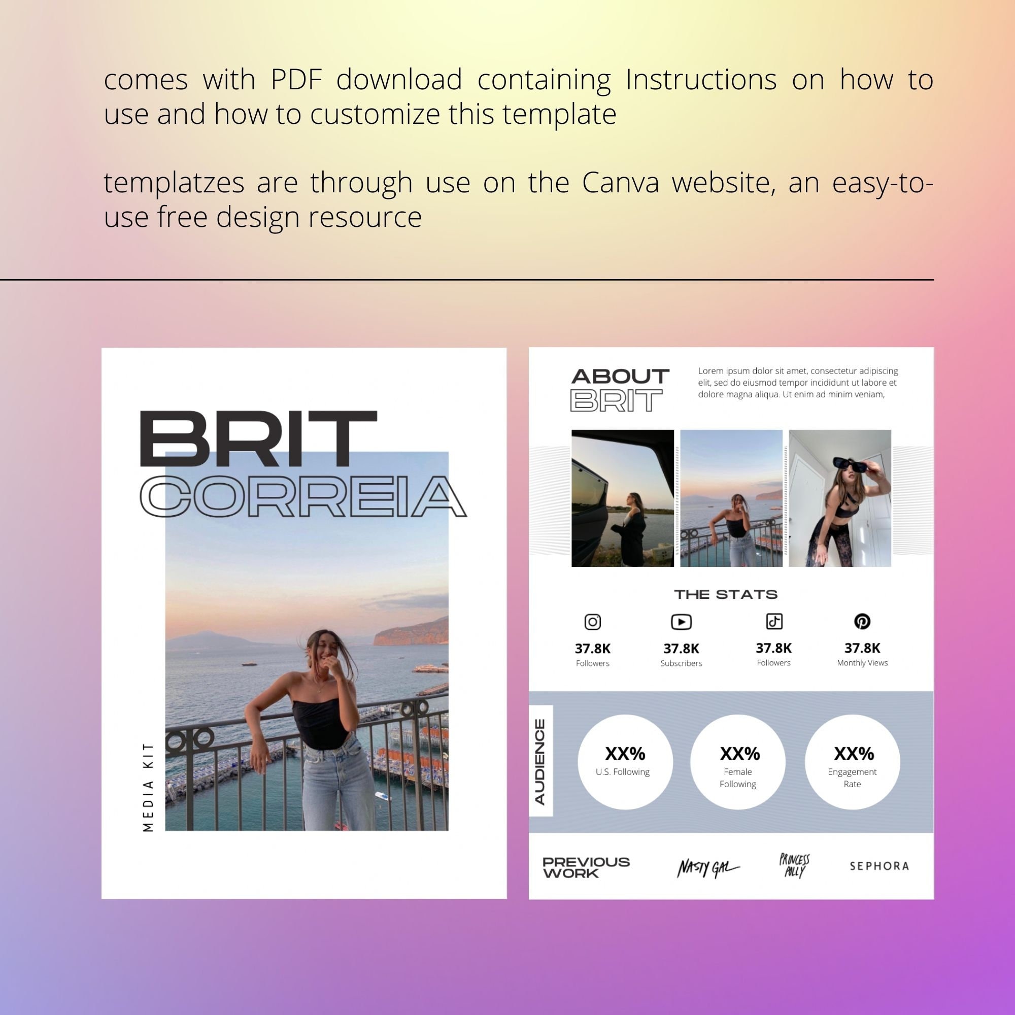 Media Kit One Pager Template - Etsy